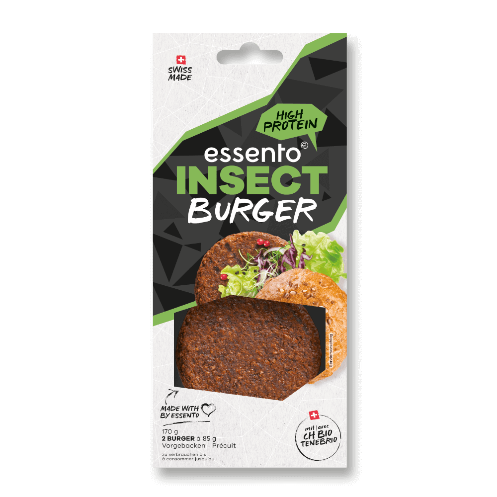 Insect Protein Burger Mehlwuermer | 170g | Essento Gourmet Bugs ...